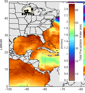Gif: North Atlantic precipitable water August 9 - 12, 2016 | Climate ...