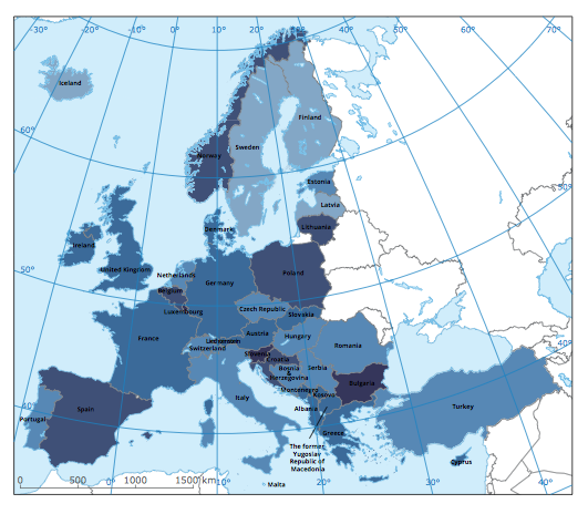 Map: Number of European floods per country from 1980 to 2010 | Climate ...