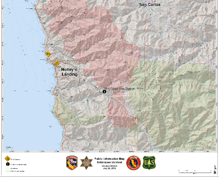 Map: July 26, 2016 Soberanes Fire Map | Climate Signals