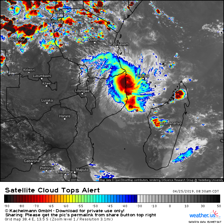 Tweet: Tropical Cyclone Kenneth making landfall now | Climate Signals