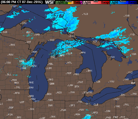 Gif: Michigan Weather Radar for December 7-8, 2016 | Climate Signals