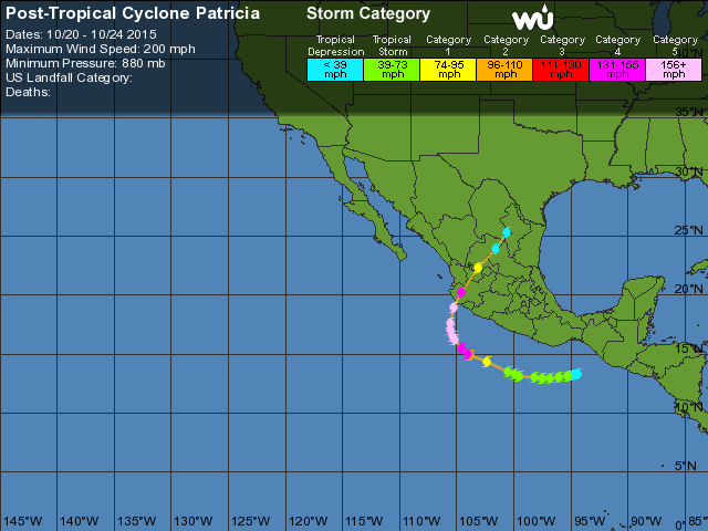 Storm Map: Post-Tropical Cyclone Patricia | Climate Signals