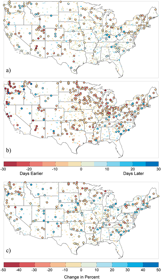 Maps: US Timing of Green-up and Last Spring Freeze for 1920-2013 ...