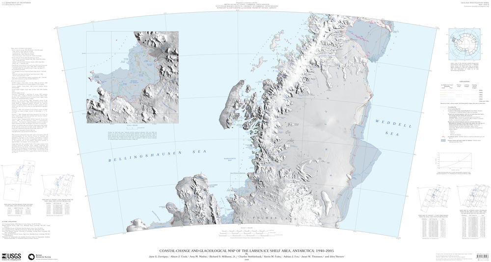 Map: Coastal-Change and Glaciological Map of the Larsen Ice Shelf Area ...