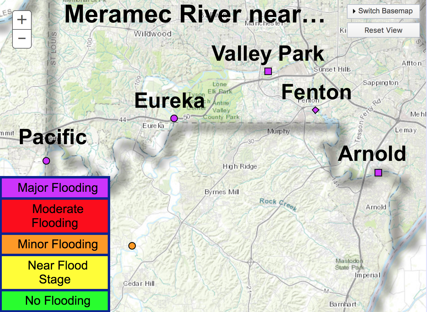 Charts: Meramec River crests, May 3, 2017 | Climate Signals