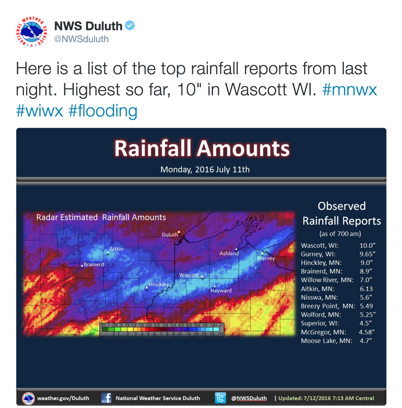 Map: Top Rainfall Reports | Climate Signals
