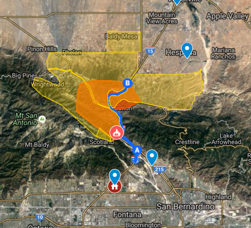 Google Map: Blue Cut Fire | Climate Signals