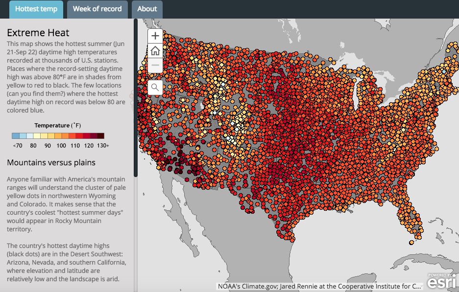Climate Signals | Interactive Map: History of the hottest summer day at ...