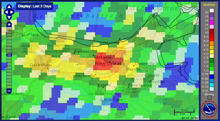 Map: Precipitation totals from August 4 - 7, 2017 | Climate Signals
