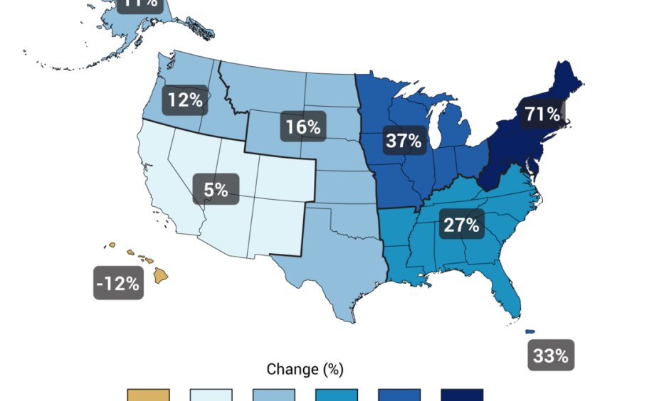 Climate Signals | Map: Observed Change in Very Heavy Precipitation