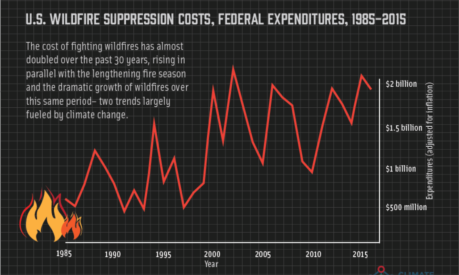 Chart: Rising Cost of Fighting Wildfires in the US | Climate Signals