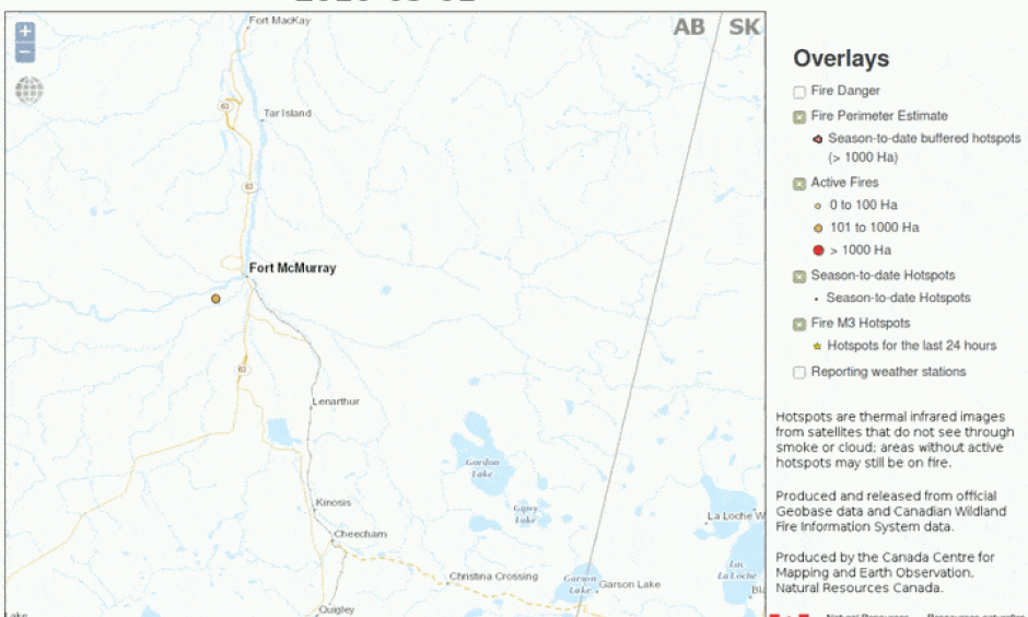 Timelapse Map: Shows growth of Fort McMurray fire | Climate Signals