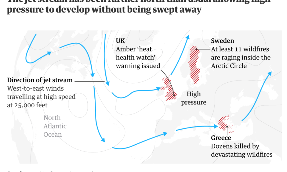 Map: Jet Stream and High Pressure Developments, July 2018 | Climate Signals