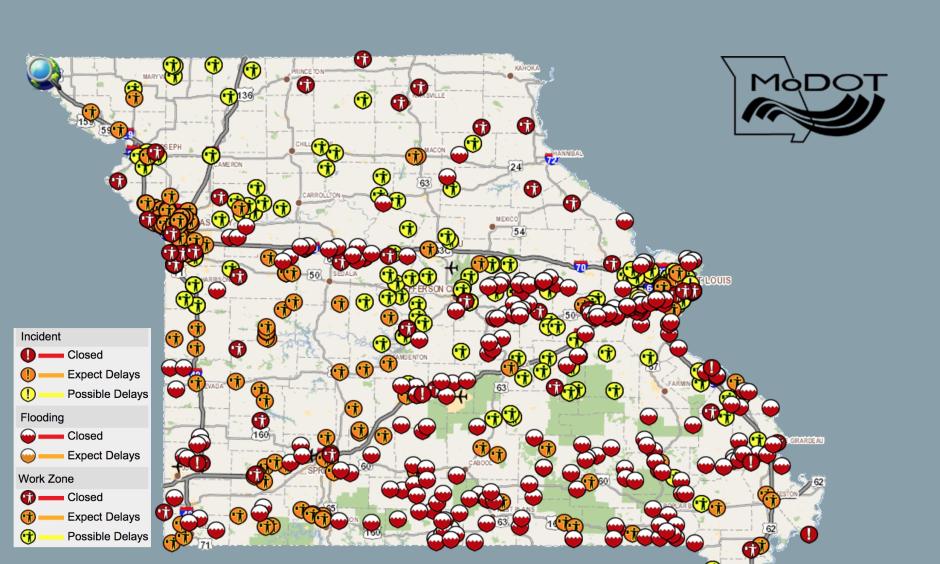Map: Missouri Travel Delays, May 2, 2017 | Climate Signals
