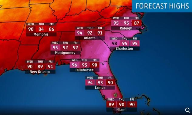 Climate Signals | Heat Wave Continues in the Southeast Through Thursday ...